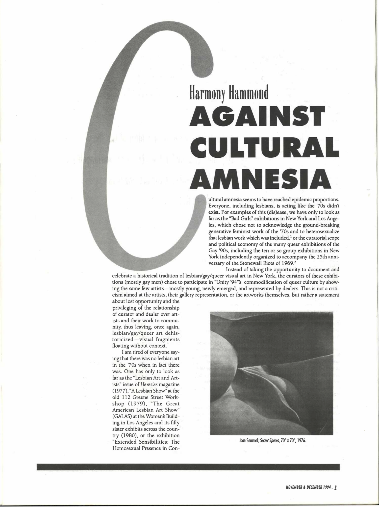 Against Cultural Amnesia - Art Papers